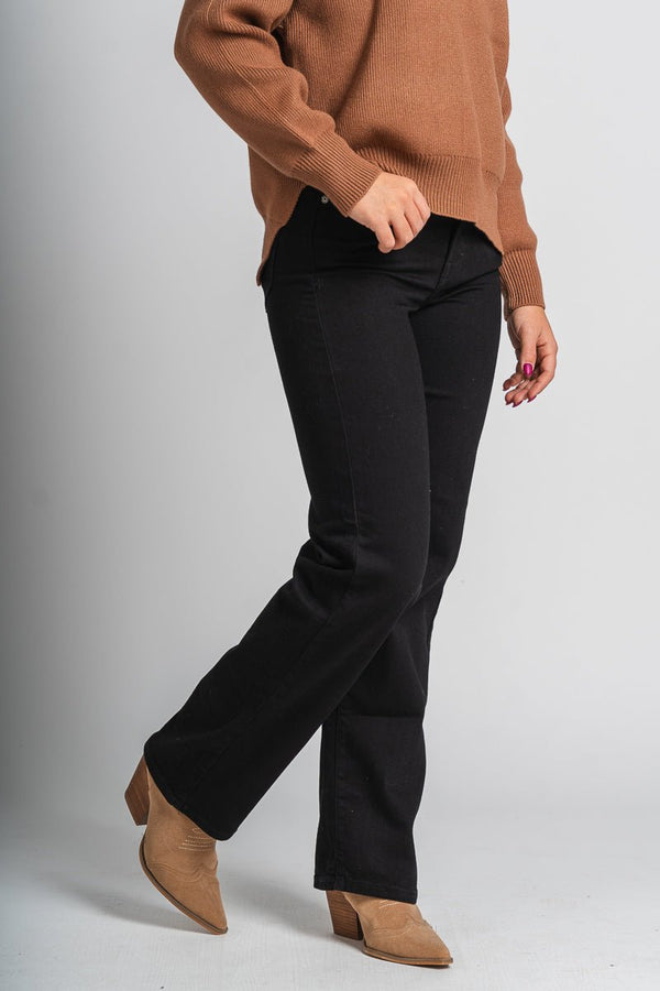 Hidden Tracey high rise straight leg jeans black | Trendy Jeans - Lush ...