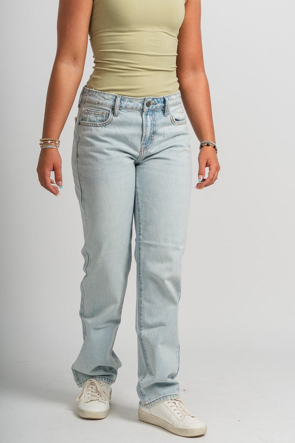 Hidden Tracey high rise relax straight jeans light blue | Trendy Jeans ...