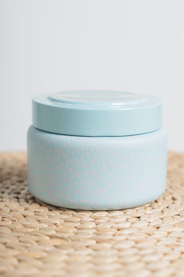 Capri blue 8.5 oz aqua print travel tin volcano | Trendy Candles ...